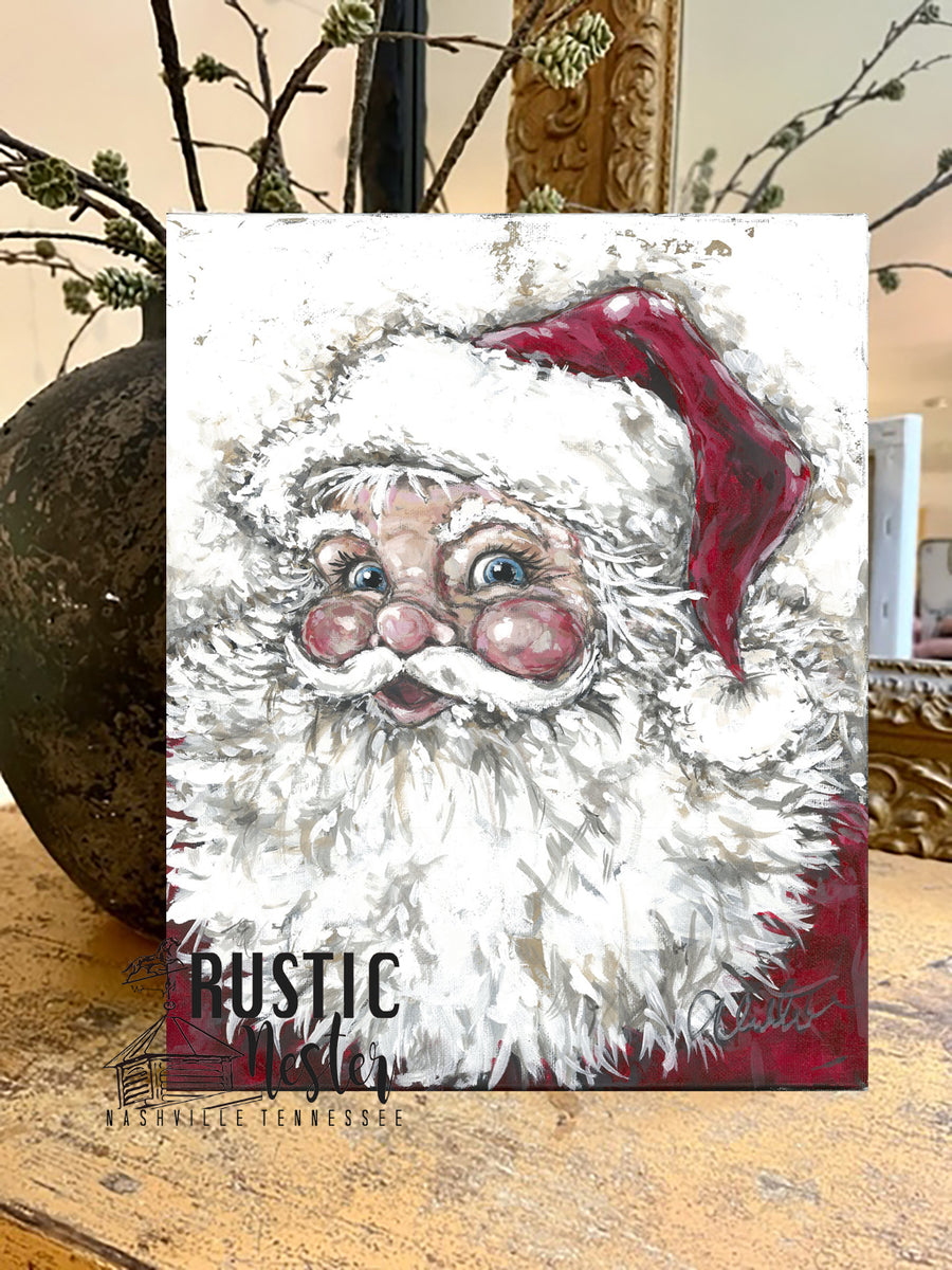 Santa Canvas art print – Rustic Nester Home Decor